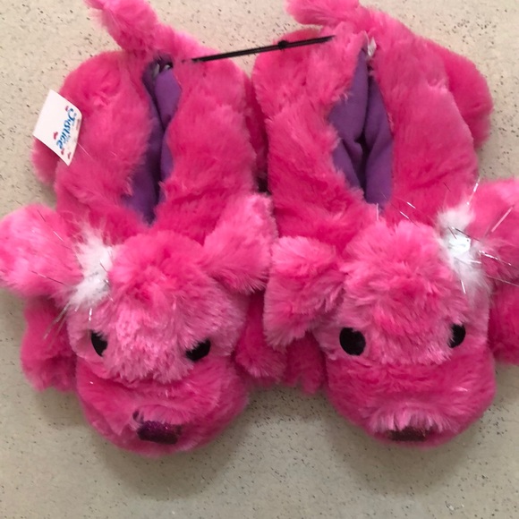 Justice | Shoes | Justice Girls Pink Faux Fur Dog Slippers | Poshmark